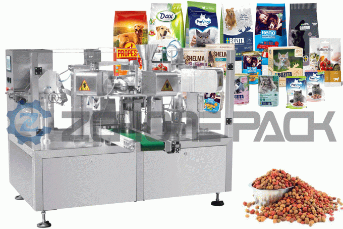 Automatic Pet Food Packaging Machine Multifunctional Rotary Pouch Feeder